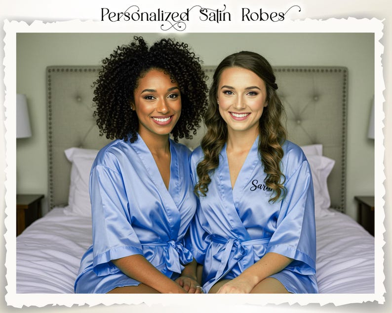 Personalized Bridesmaid Robes | Monogrammed Satin Robe | Wedding Party ...