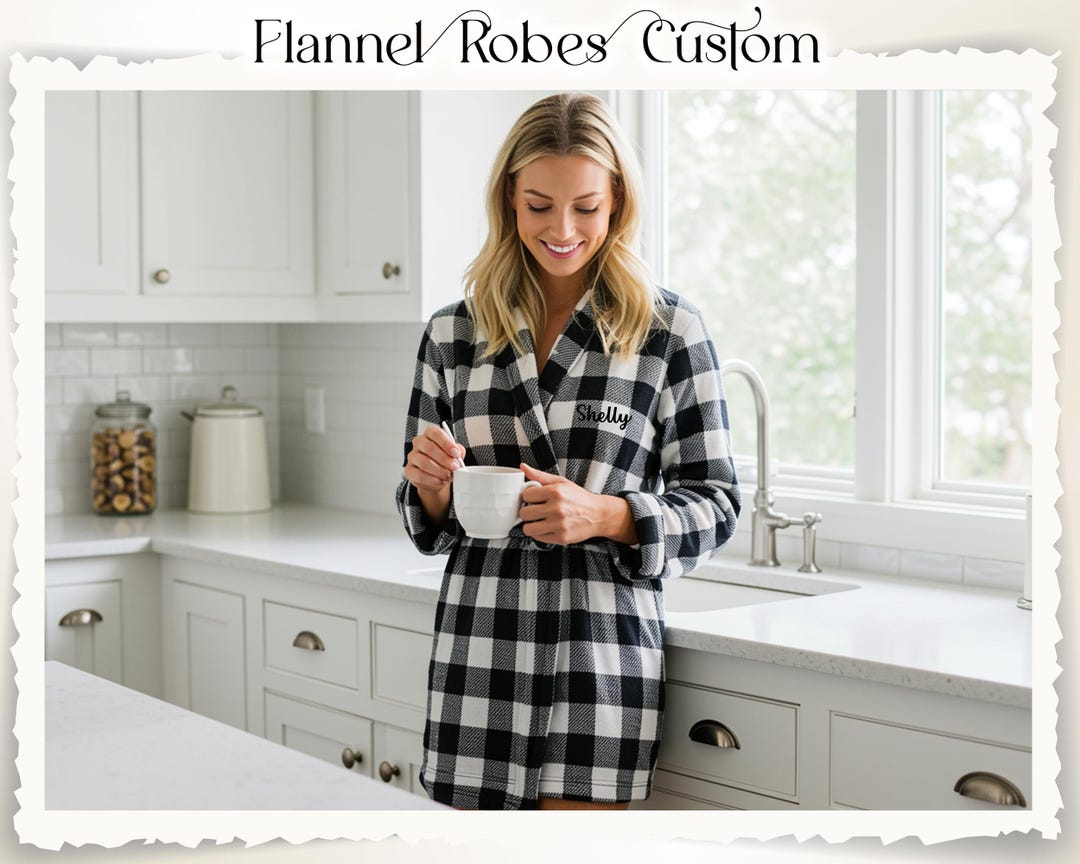 Flannel Plaid Bridesmaid Robes Christmas Personalized Robe Bridesmaid ...