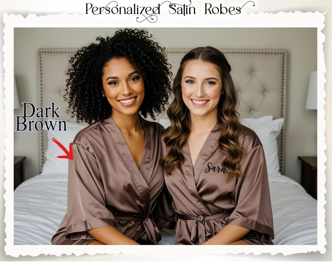 Personalized Bridesmaid Robes | Monogrammed Satin Robe | Wedding Party ...