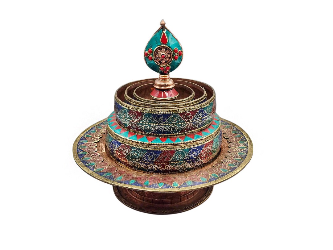 9-inch Large, Ratna Mandala, Buddhist Ritual Item, Stone Setting - Etsy