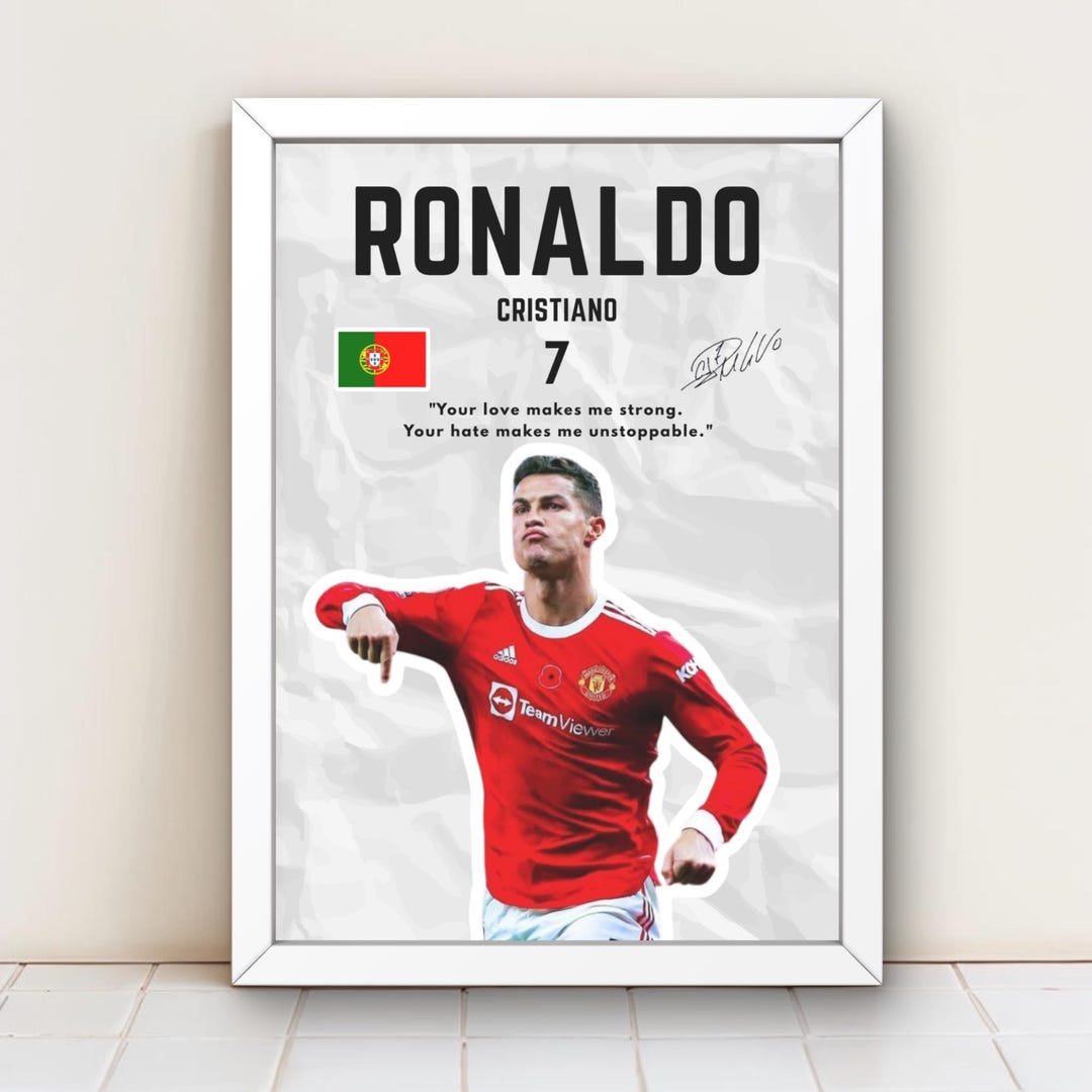 Cristiano Ronaldo Poster | Inspirational Quote Wall Art | Football ...
