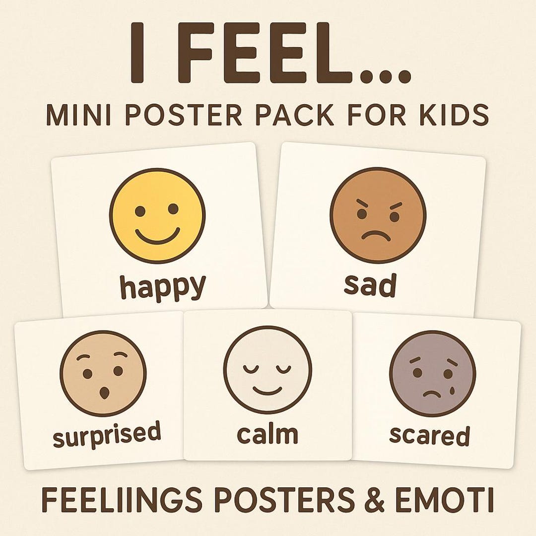 I Feel... Mini Poster Pack for Kids – Printable Feelings Posters ...