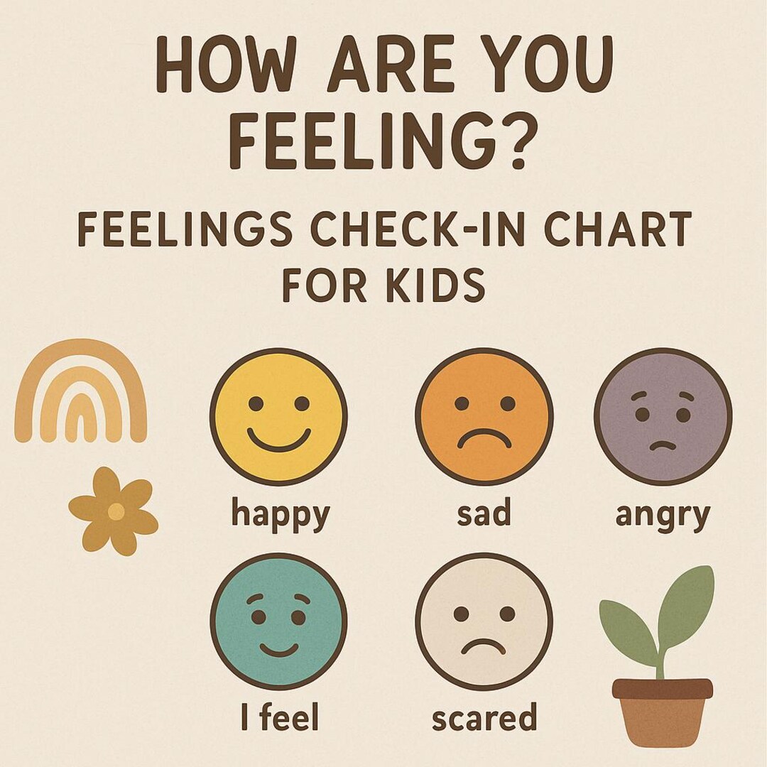 Feelings Check-in Chart for Kids | Printable SEL Tool for Emotional ...