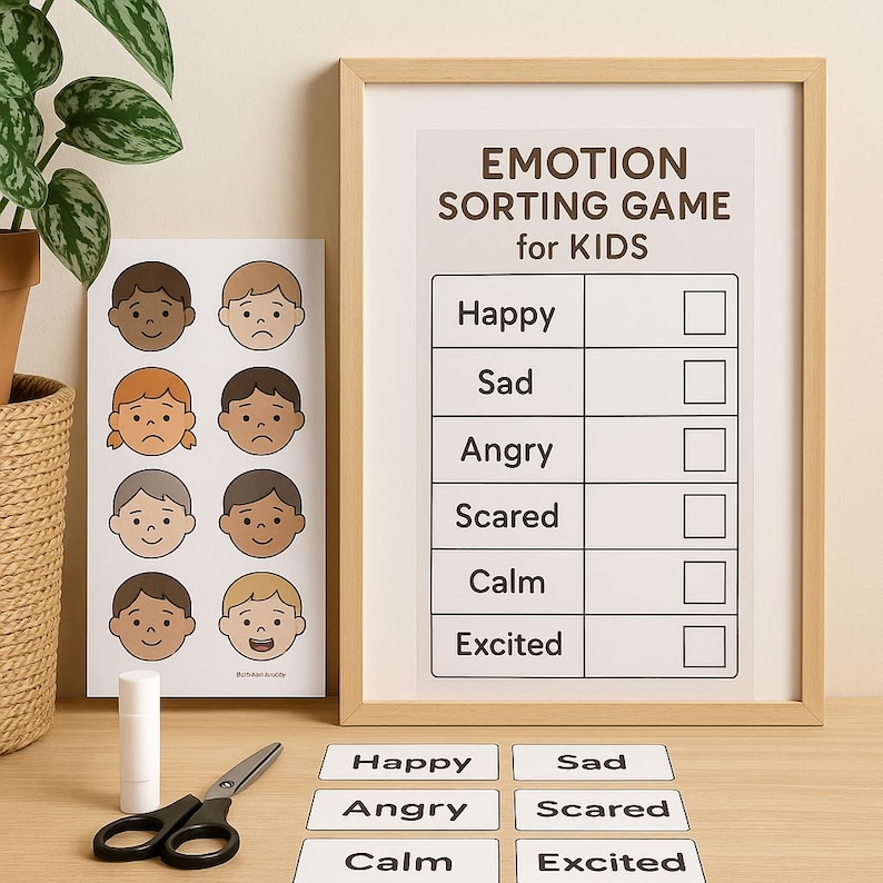 Emotion Sorting Game for Kids – Printable SEL Activity, Emotion Cards ...