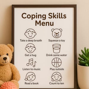 Coping Skills Menu for Kids – Printable Calm Down Strategies Chart - Etsy