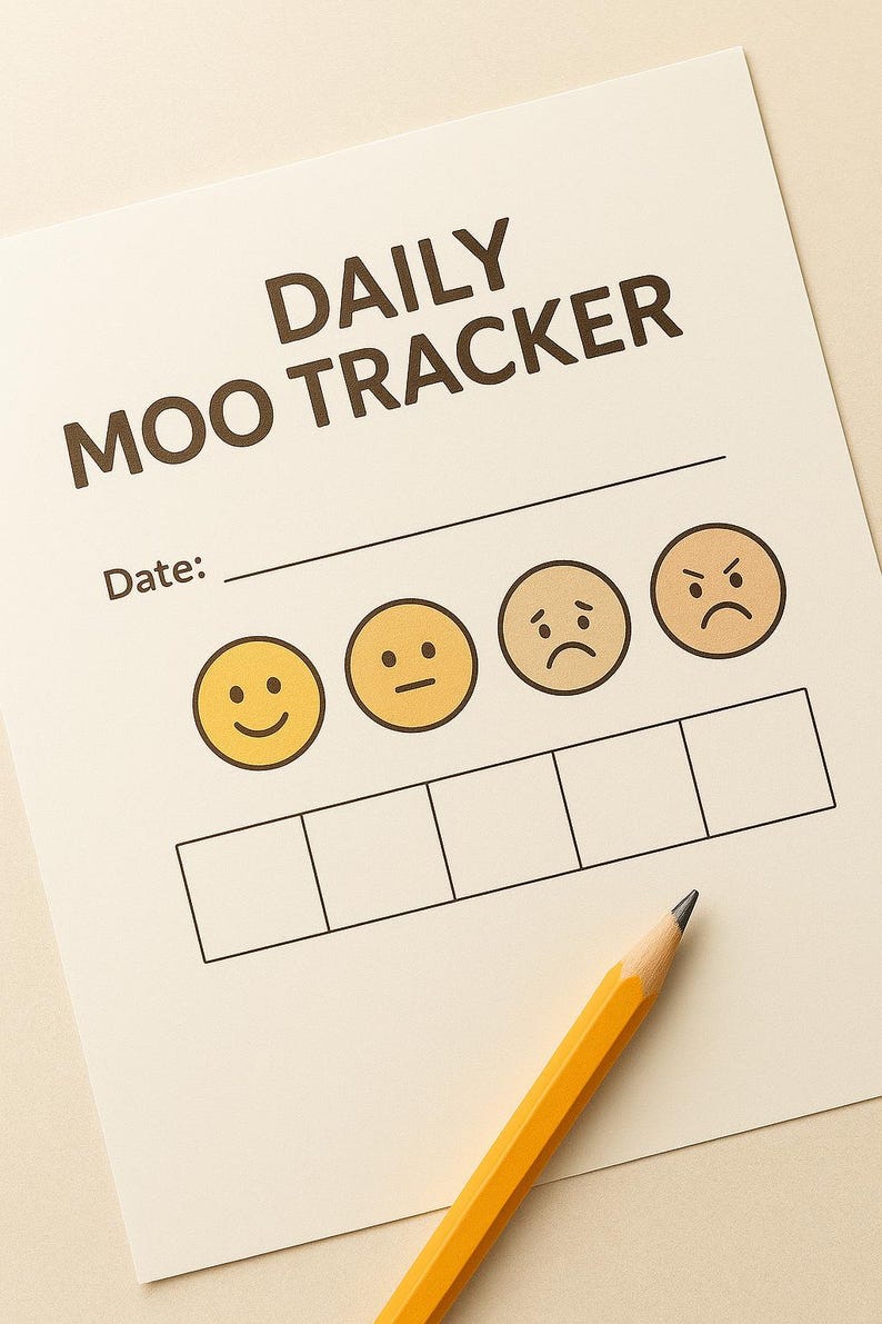 Kids Mood Tracker Printable – Daily Feelings Chart + Emotion Check-in ...