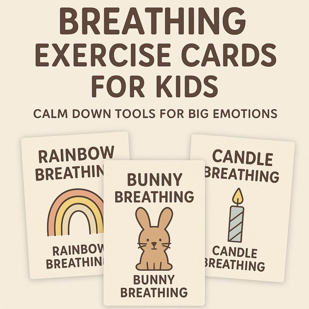 Breathing Exercise Cards for Kids – Calm Down Tools for Big Emotions ...