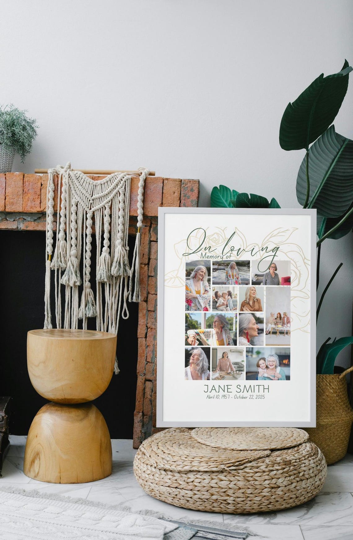 Editable Funeral Photo Collage | Digital Memorial Sign - Etsy