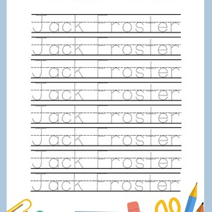 Custom Name Tracing Worksheet: Editable Handwriting Practice (digital ...