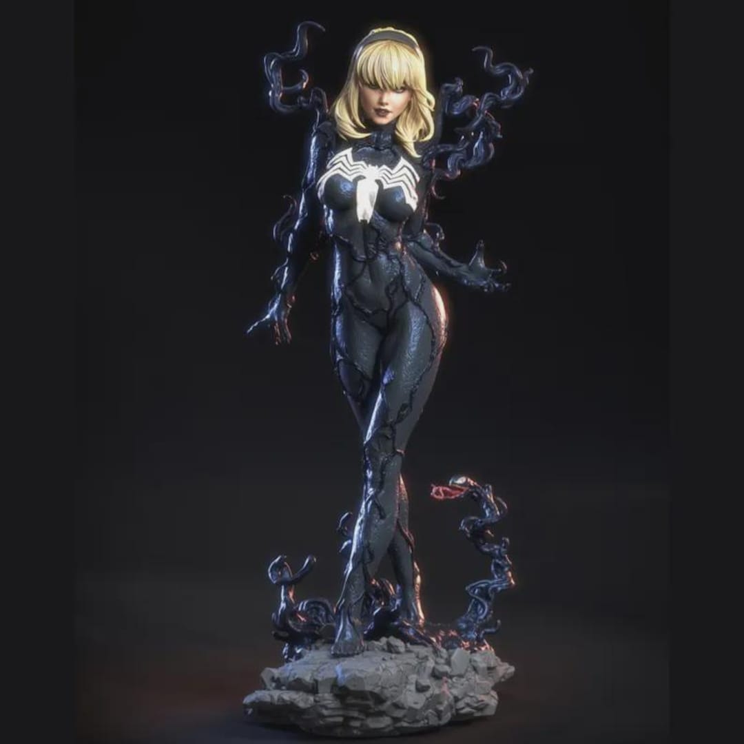 Venomized Gwen Stacy Statue - Gwenom Figure - Print,venomized Gwen ...