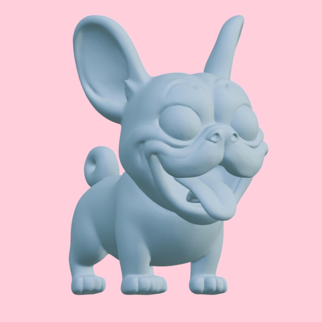 3D Printable French Bulldog Model, Stl, Obj, Fbx, Glb, Blend, Cute Dog ...