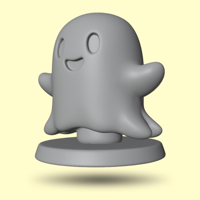 3D Printable Kawaii Ghost Model, Stl, Obj, Fbx, Glb, Blend, Cute ...