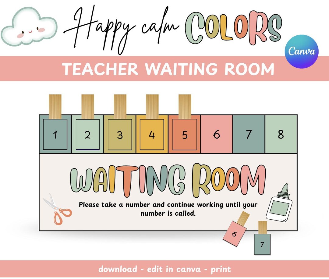 Classroom Waiting Room System – Calm Pastel Clip Line for Student Help ...
