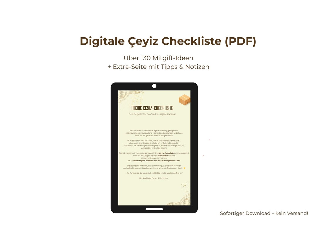 Ceyiz Checklist German | 8-page PDF Dowry List to Print | Household ...