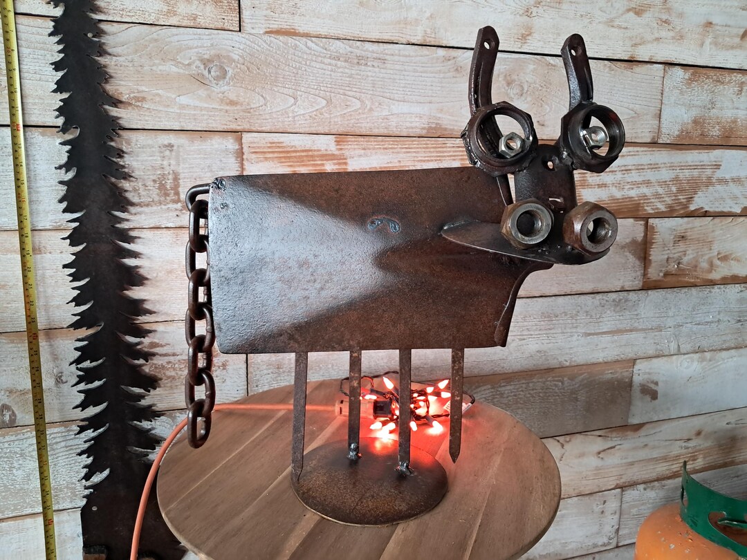 Cow; Goat ;farm Animal ;shovel Tools Chain Folk Art Repurposed Metal - Etsy