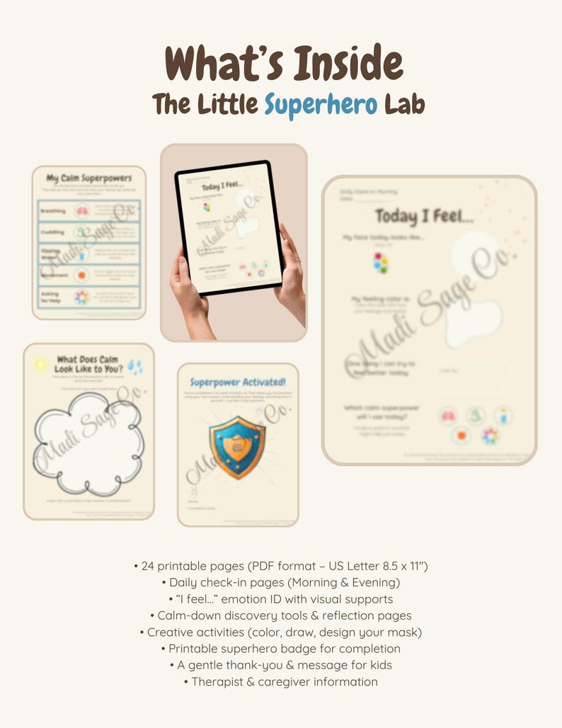 The Little Superhero Lab – Digital and Printable Kids’ Feelings & Calm ...