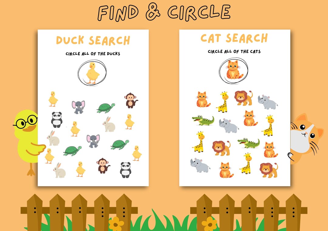 Find and Circle, Visual Search Game for Kids, Preschool Circle and Find ...