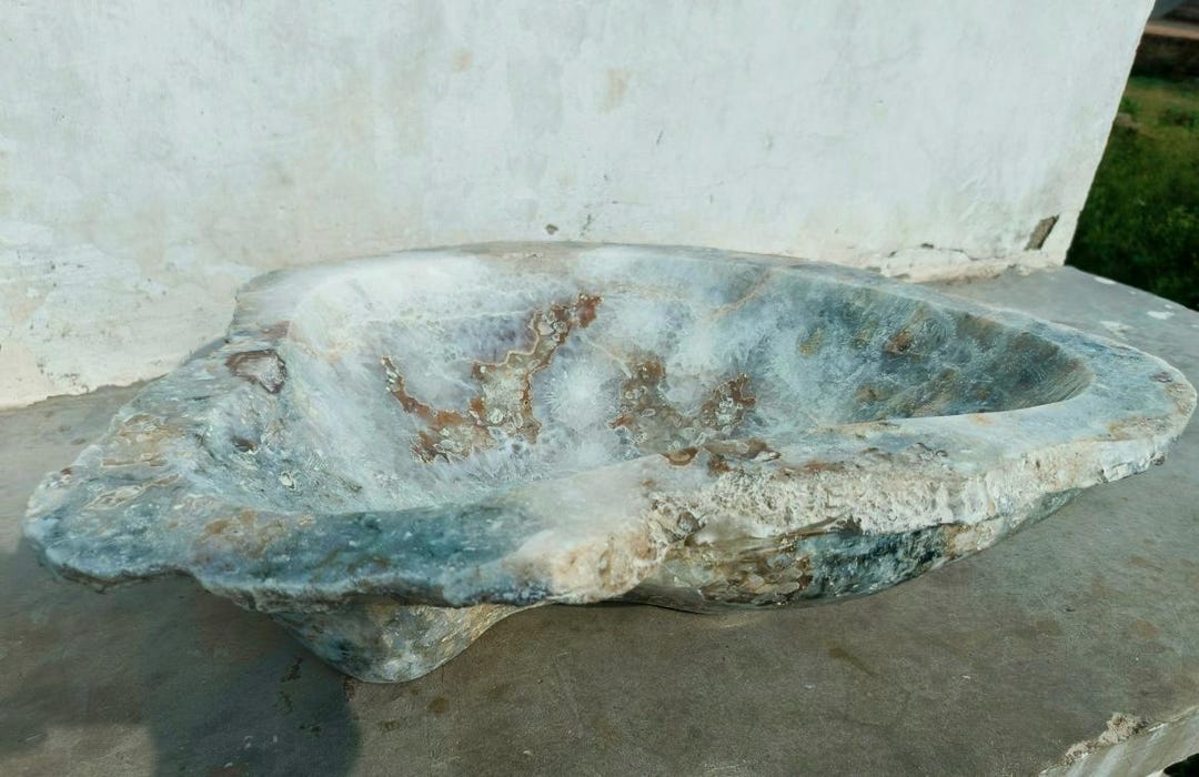 Onyxe Vessel / Agate Wash Basin / Gemstone Sink / Crysstal Agate Ash ...