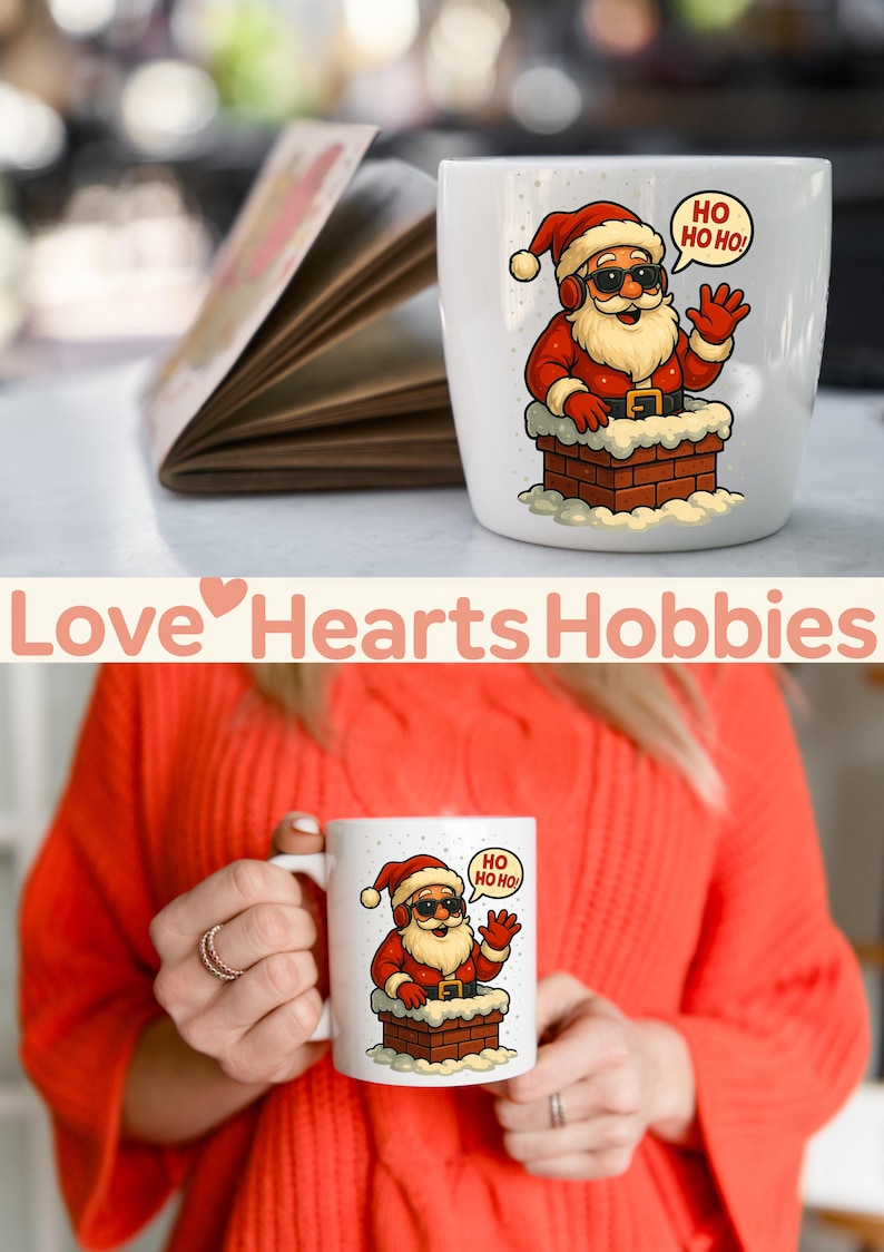 Funny Stuck Santa PNG – Christmas Clipart, 300DPI, No Background - Etsy