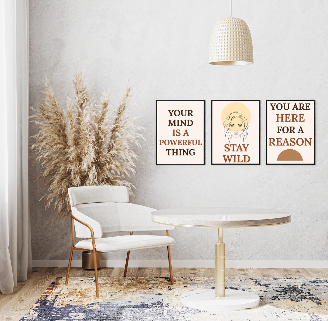 Boho Affirmation Wall Art Prints: Inspirational Typography (digital Art ...