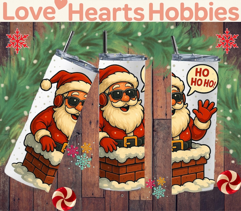 Funny Stuck Santa PNG – Christmas Clipart, 300DPI, No Background - Etsy