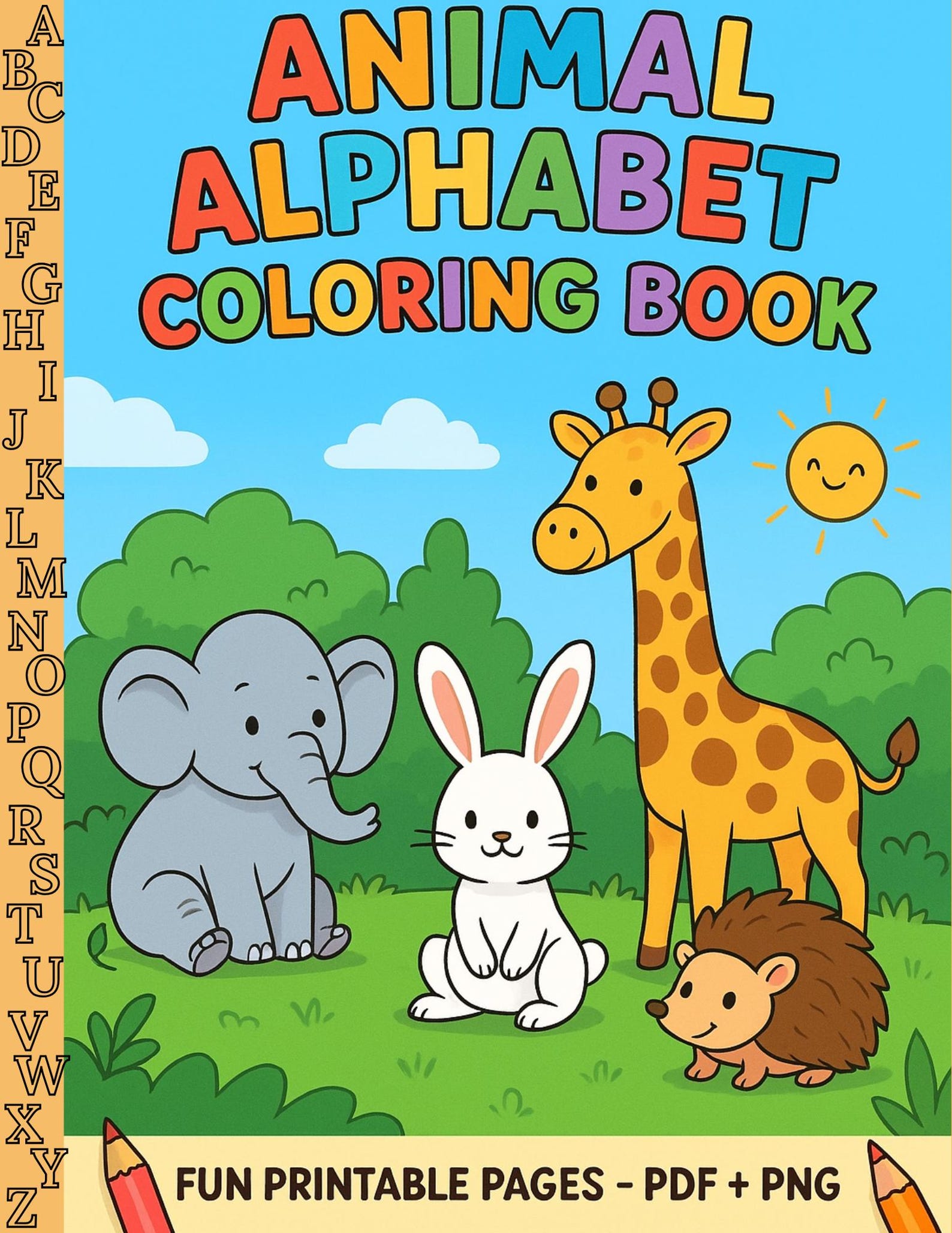 Animal Alphabet Coloring Book, ABC Animals, Kids Printable Coloring ...