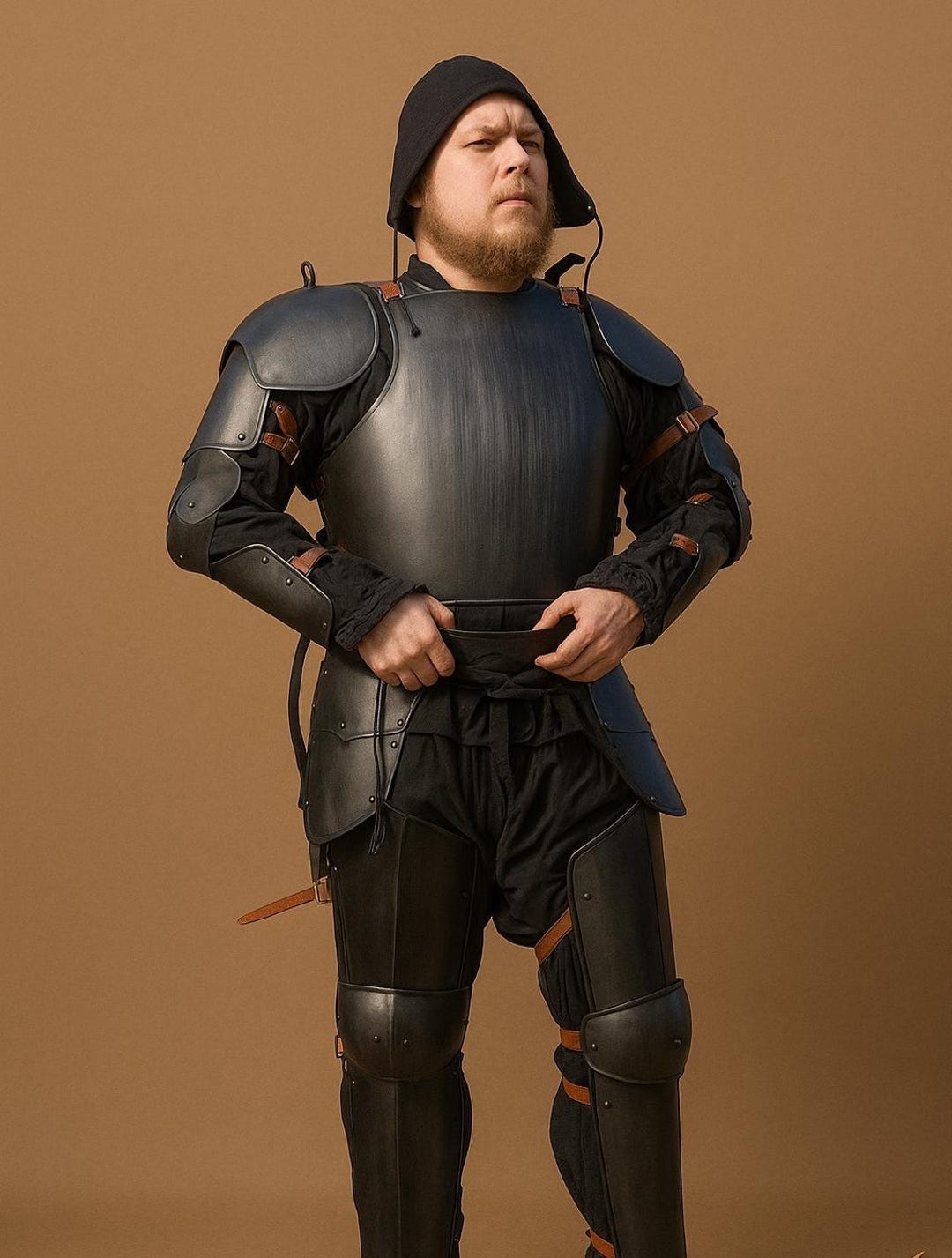 Black Medieval Full Plate Armor Suit | Handmade 18 Gauge Steel Body ...