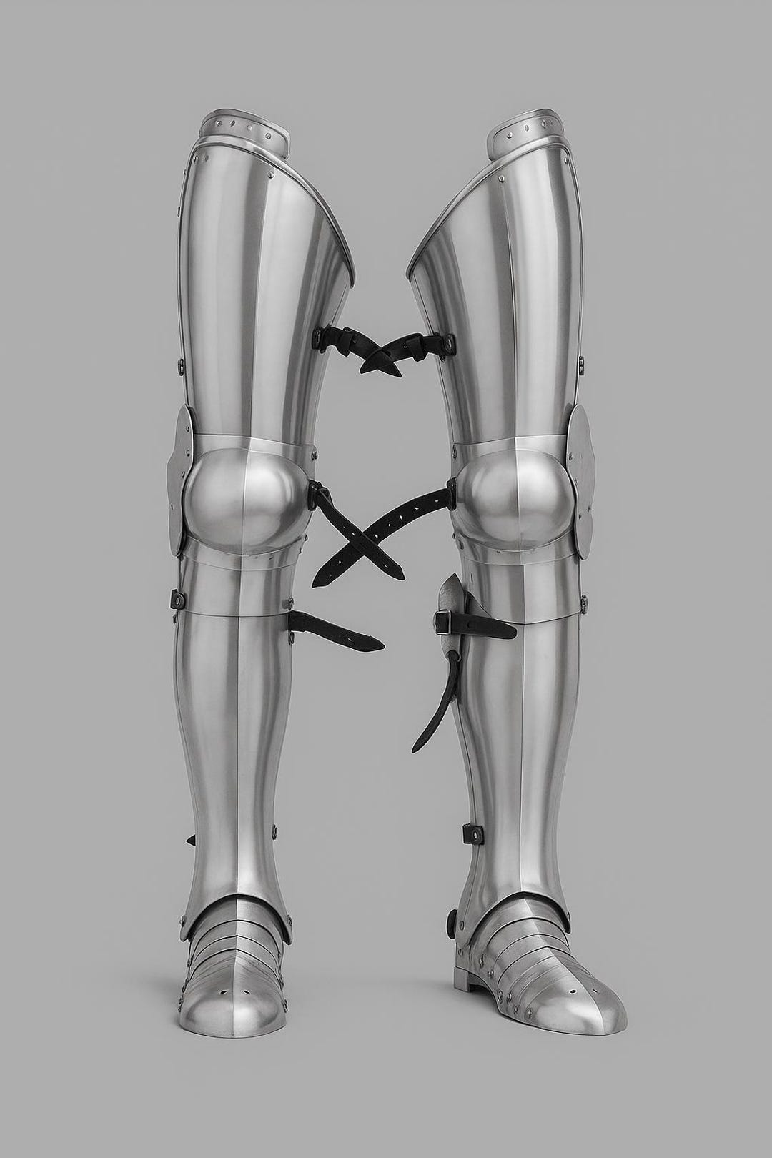 Medieval Leg Armor ~ Gothic Style Full Leg Greaves With Knee Protection ...