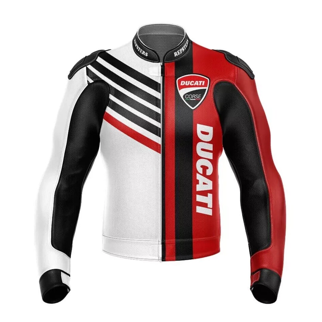 Ducati Corse Leather Racing Jacket: CE Armored Motorcycle Gear - Etsy