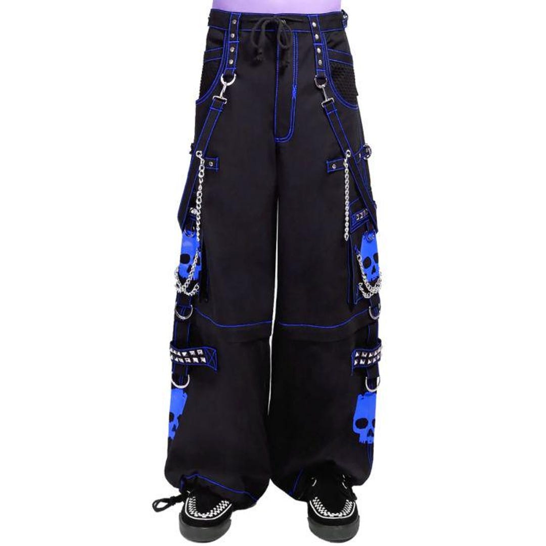 Goth Punk Skull Pants: Baggy Black Trousers With Chains & Studs - Etsy