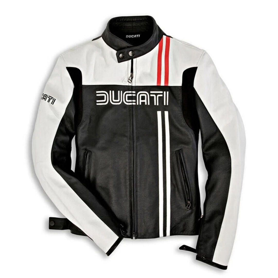 Ducati Leather Motorcycle Racing Jacket: CE Armored Biker Gear - Etsy