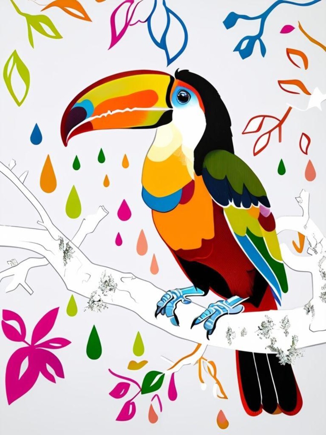 N2 Toucan Coloring Pack 5 Pages - Etsy
