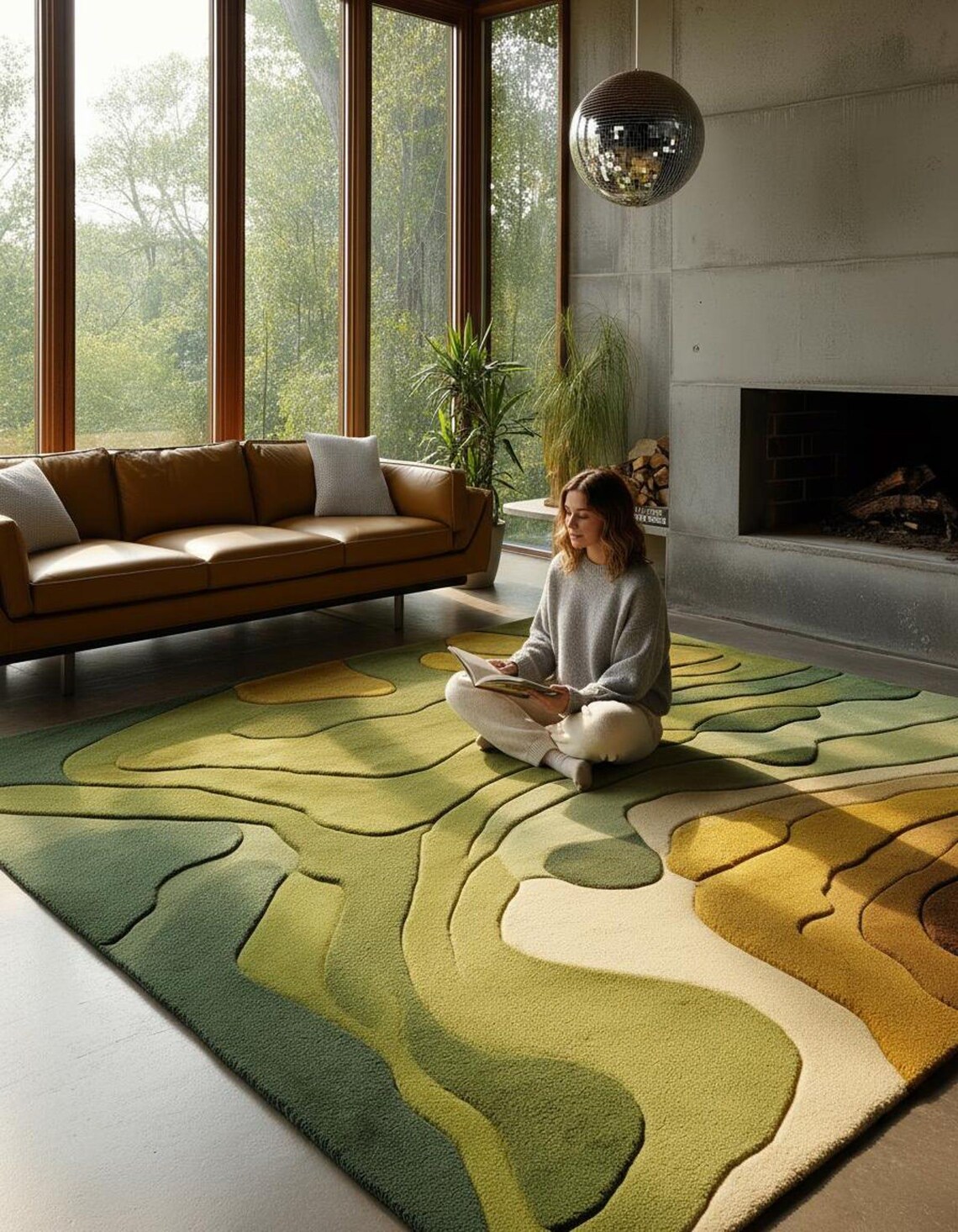 Handmade Wool Tufted Topographic Rug: Modern Abstract Design 8x10 - Etsy