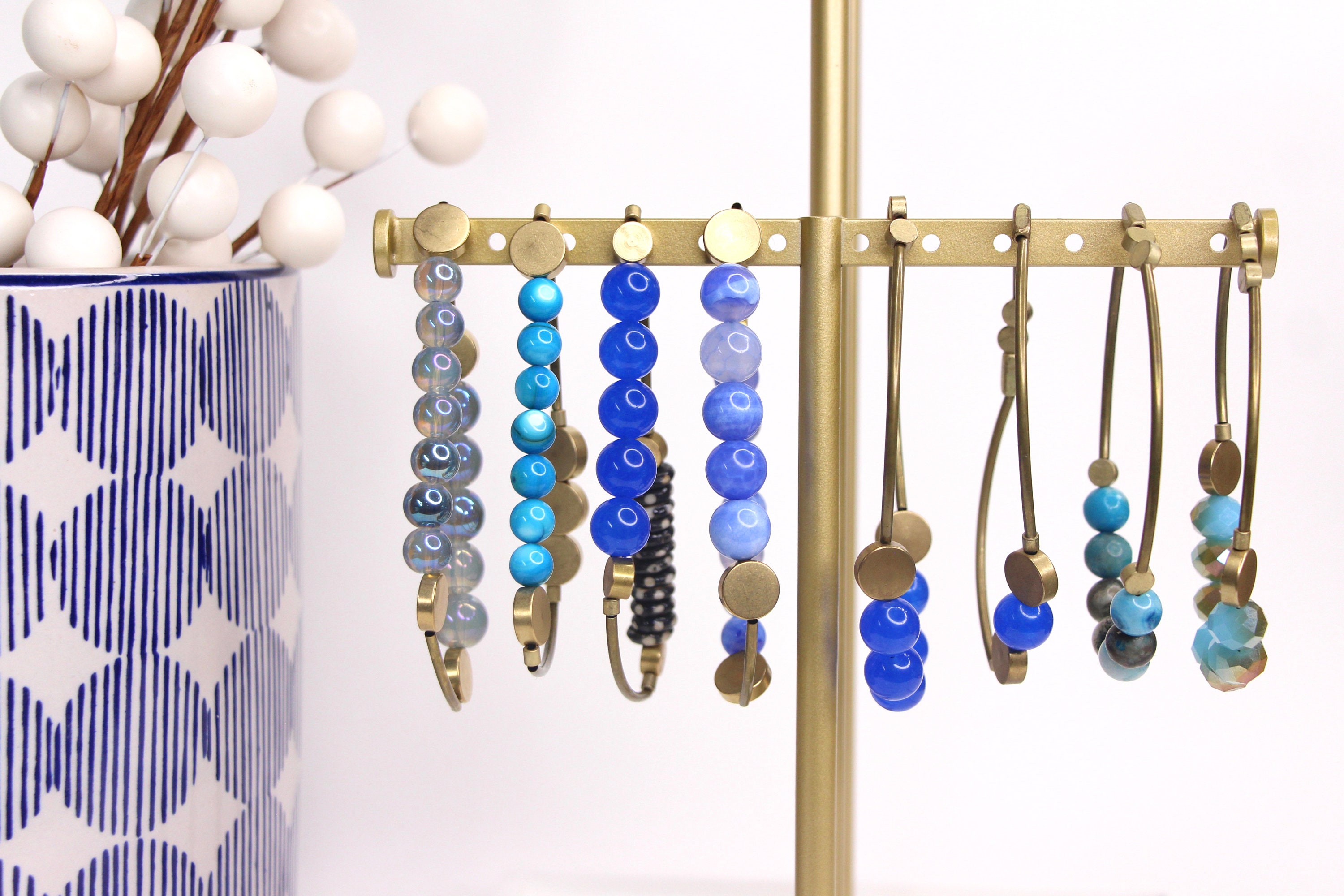 Whitney: Bold Colors of Unique Beaded Bracelet With Brass Accents - Etsy