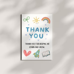 Printable Teacher Thank You Card for Teacher, Year End Teacher Card ...