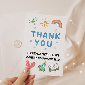 Printable Teacher Thank You Card for Teacher, Year End Teacher Card ...