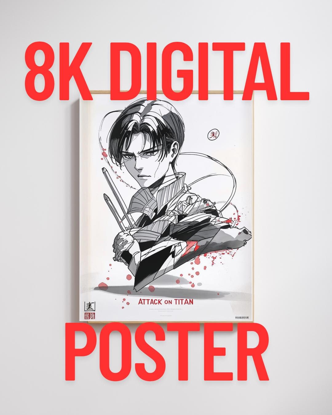 Levi Poster Attack on Titan Digital Print Anime Wall Art Download ...