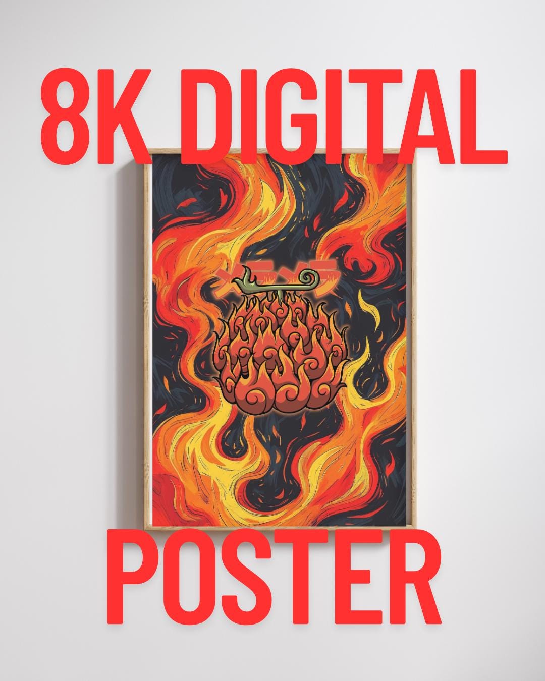 Ace Devil Fruit Poster | Mera Mera No Mi Poster | One Piece Flame Print ...