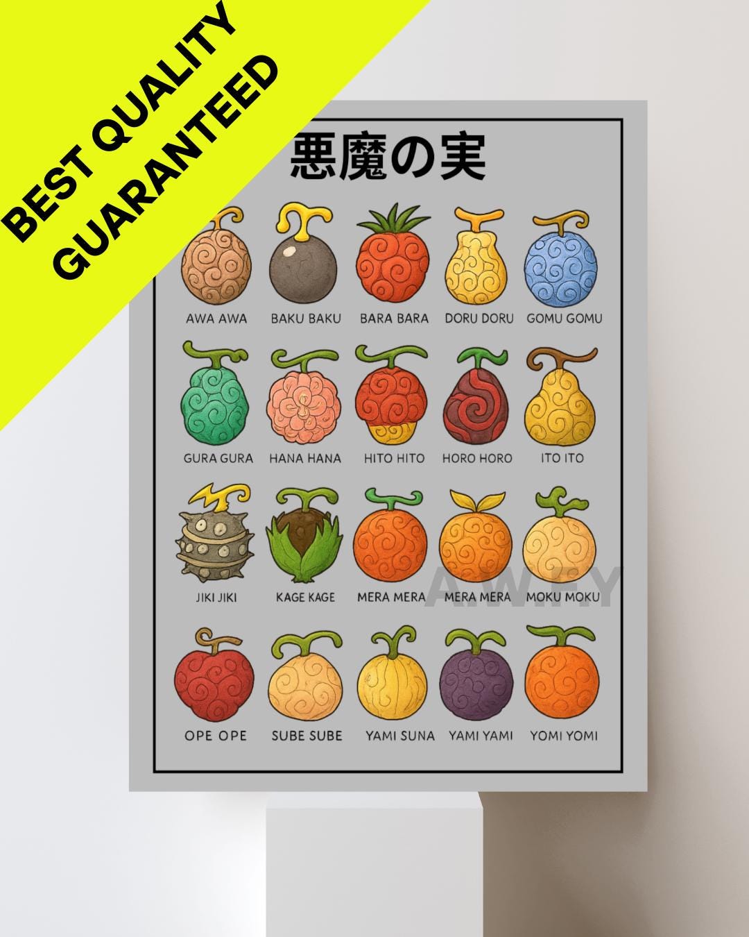 One Piece Devil Fruit Poster Printable | 10K High-res Digital Wall Art ...