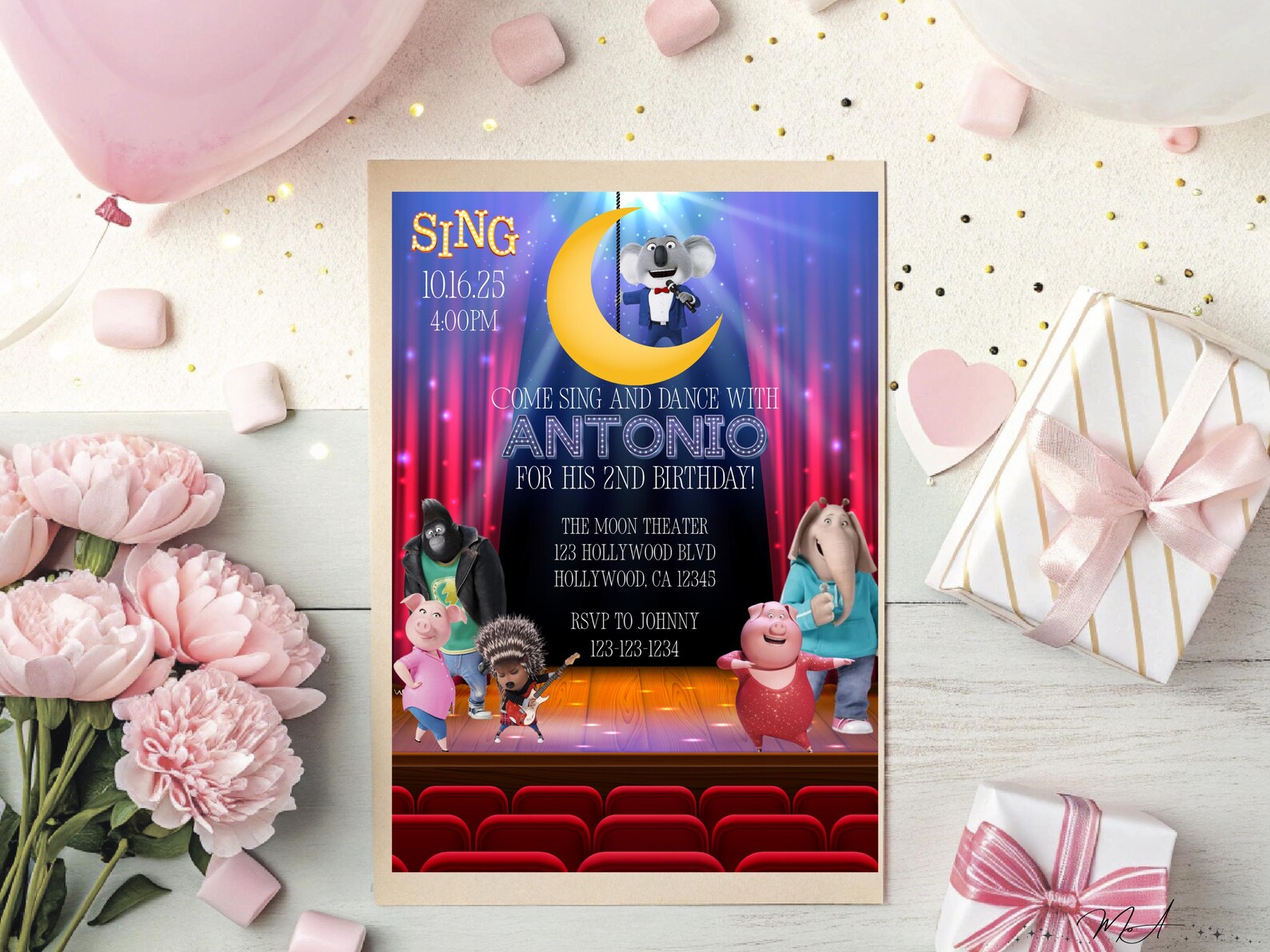 SING Birthday Party Invitation Sing Birthday Party Sing Invitation SING ...