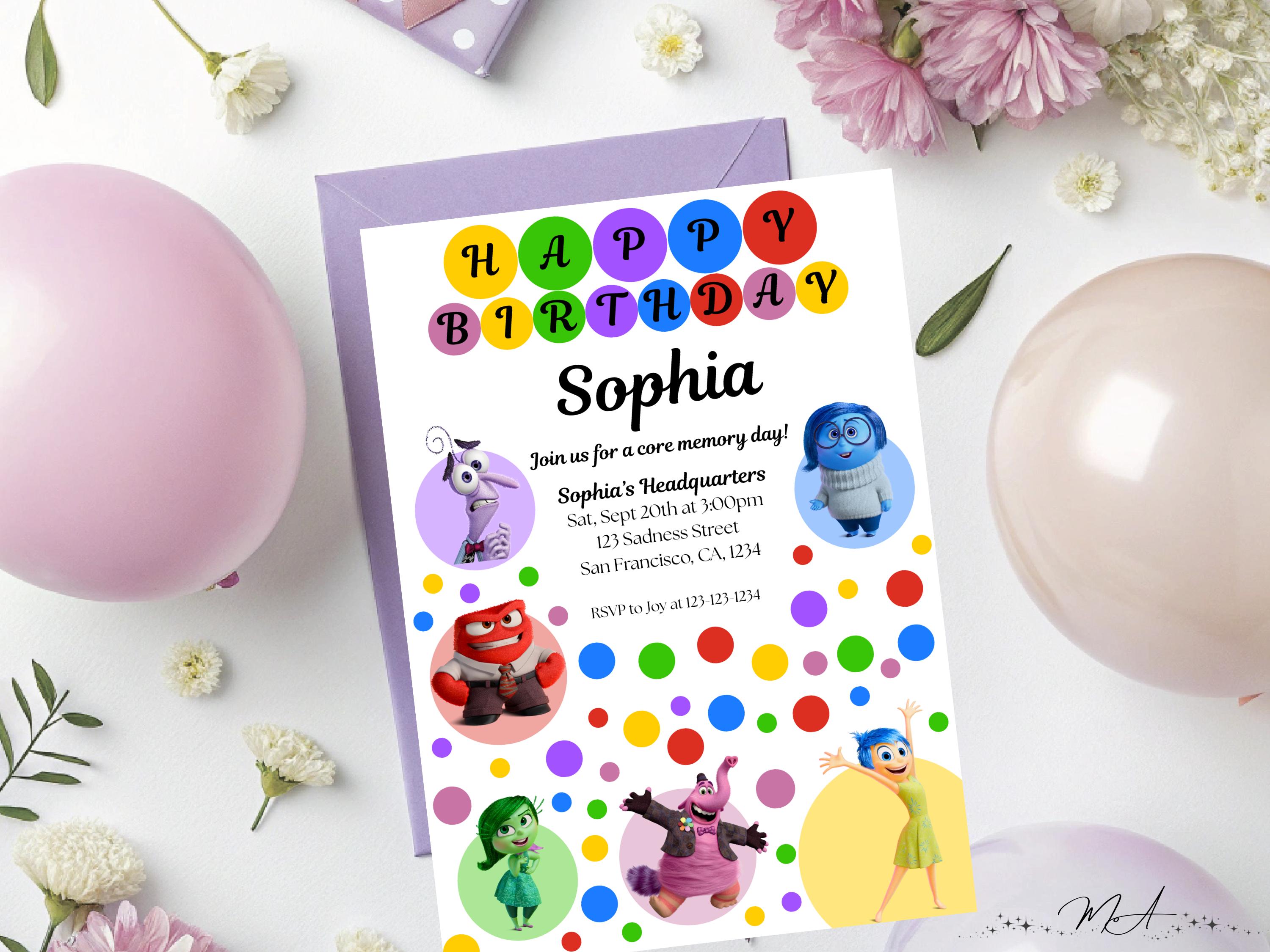 Inside Out Invitation Birthday Party Inside Out Birthday Invitation ...
