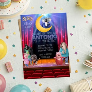 SING Birthday Party Invitation Sing Birthday Party Sing Invitation SING ...