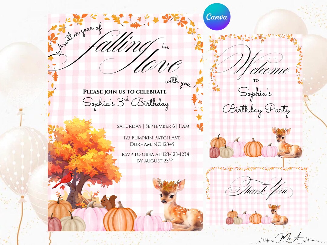 Fall Birthday Invitation Fall Birthday Party Fall Birthday Invite ...