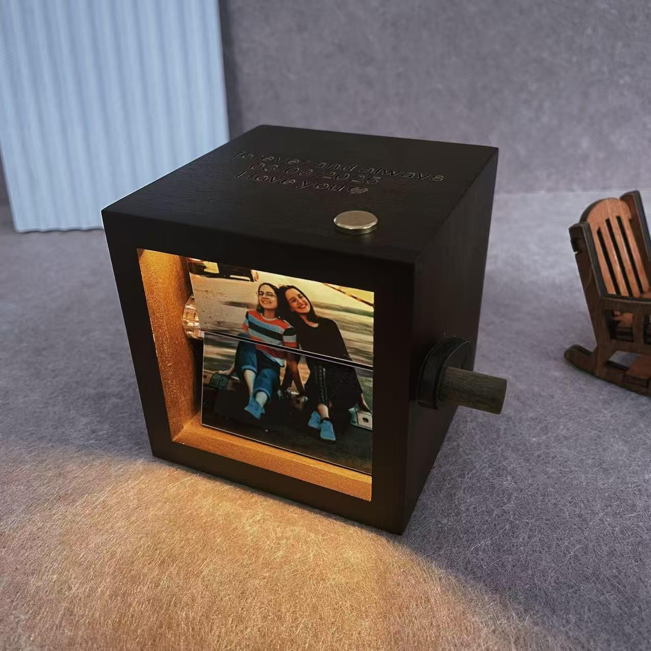 Custom Wooden Flipbook Animation Box With Light – Personalized Photo ...