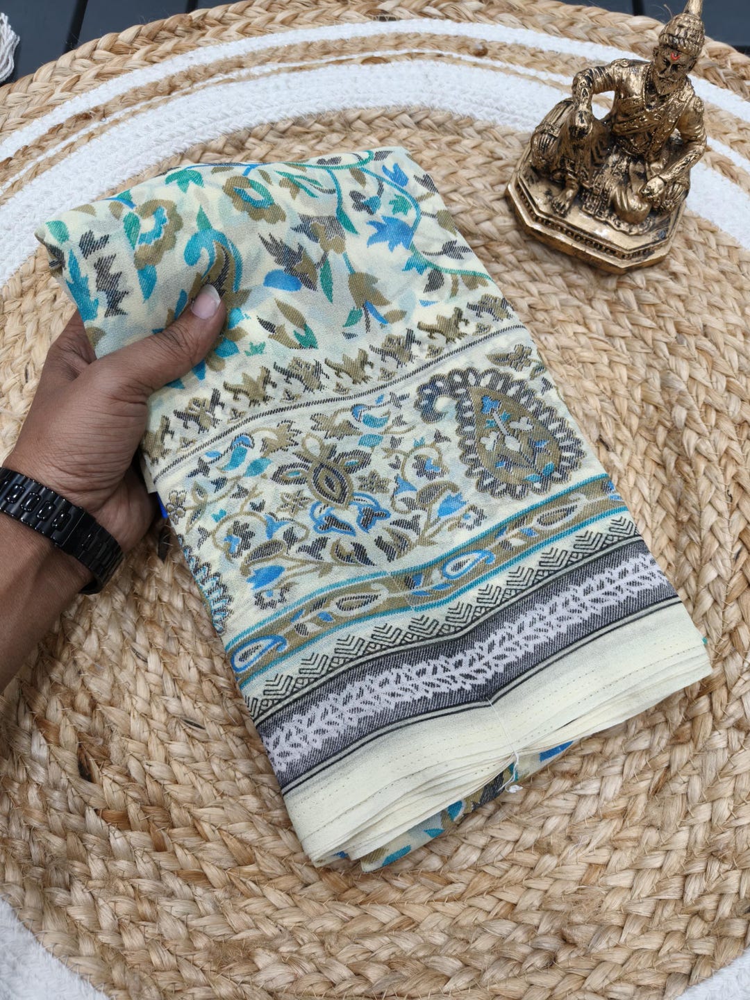 Saris de fiesta de georgette súper suaves, saris con estampados de ...