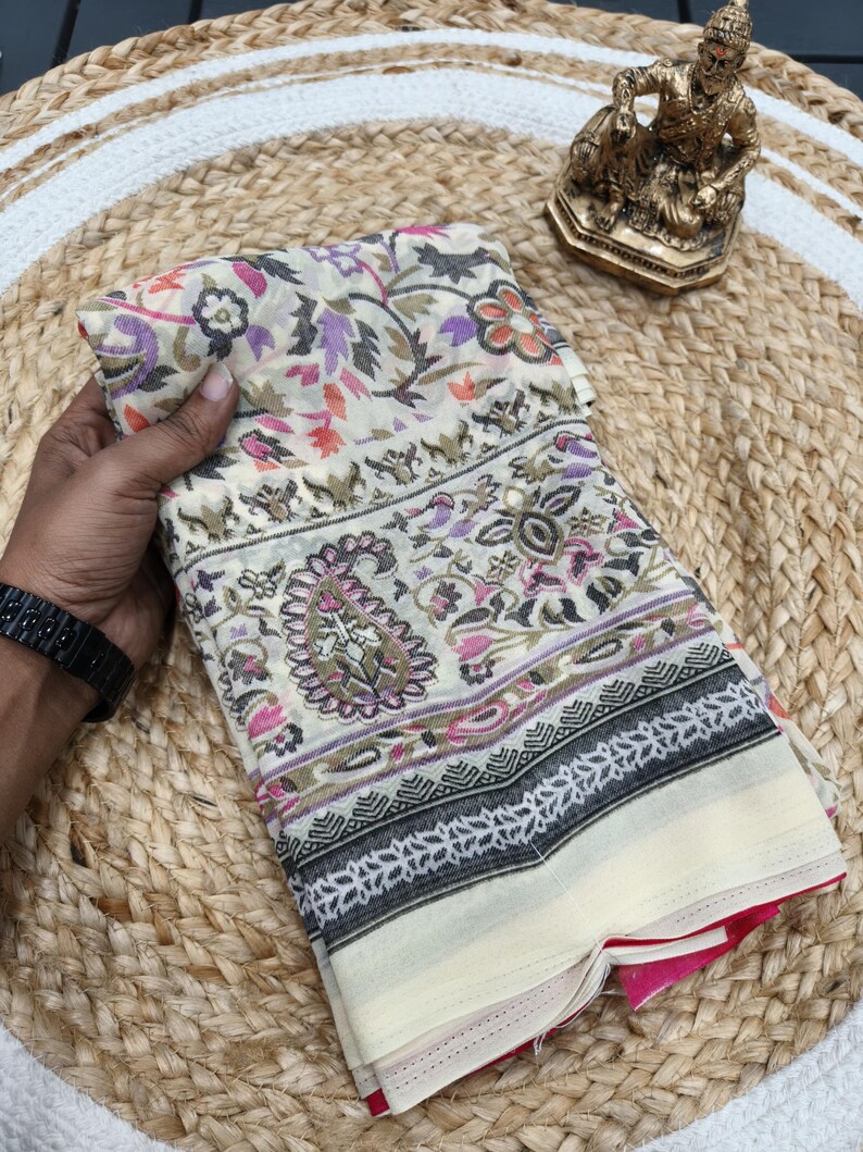 Saris de fiesta de georgette súper suaves, saris con estampados de ...