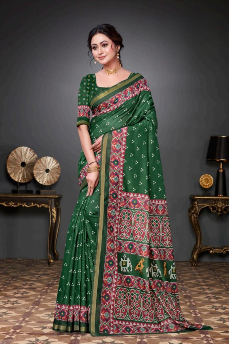 Patola Print Pure Modal Silk Saree | Digital Print With Zari Weaving ...