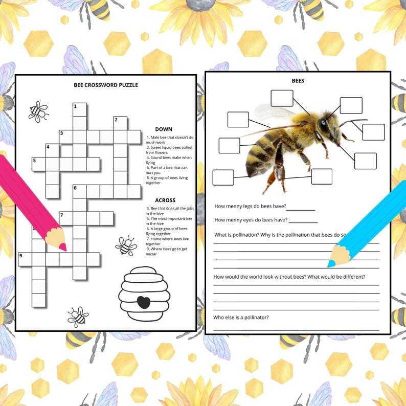 PDF Kids Bee Anatomy Play Set A4 Digital Download - Etsy