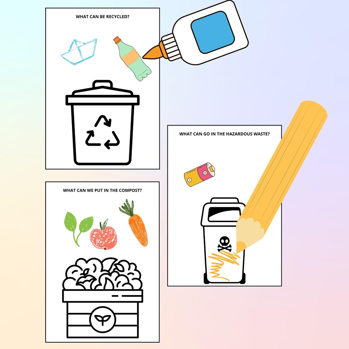 Eco-friendly Waste Sorting Activity Pack for Kids, Recycling ...