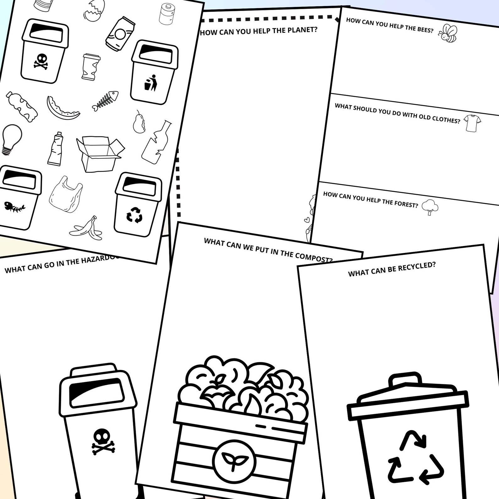 Eco-friendly Waste Sorting Activity Pack for Kids, Recycling ...